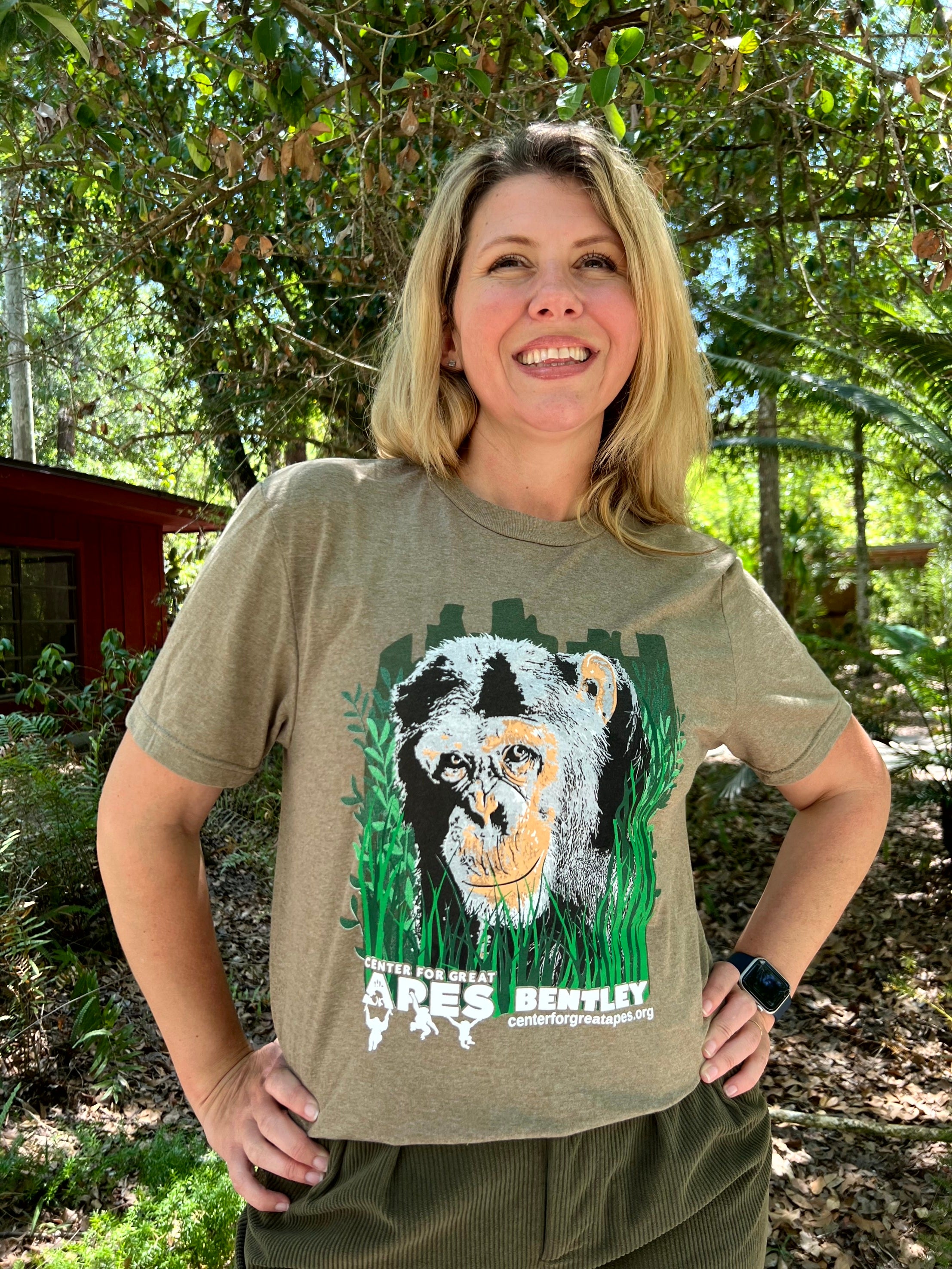 LIMITED EDITION! Chimpanzee Bentley T-Shirt | Center for Great Apes SHOP LIMITED EDITION! Chimpanzee Bentley T-Shirt | Center for Great Apes SHOP